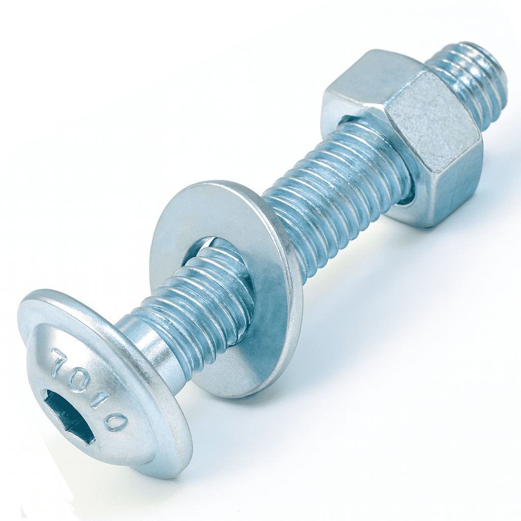 M12 x 50mm Flanged Socket Button Screws/Bolt, Nut & Washer (Assembled ...