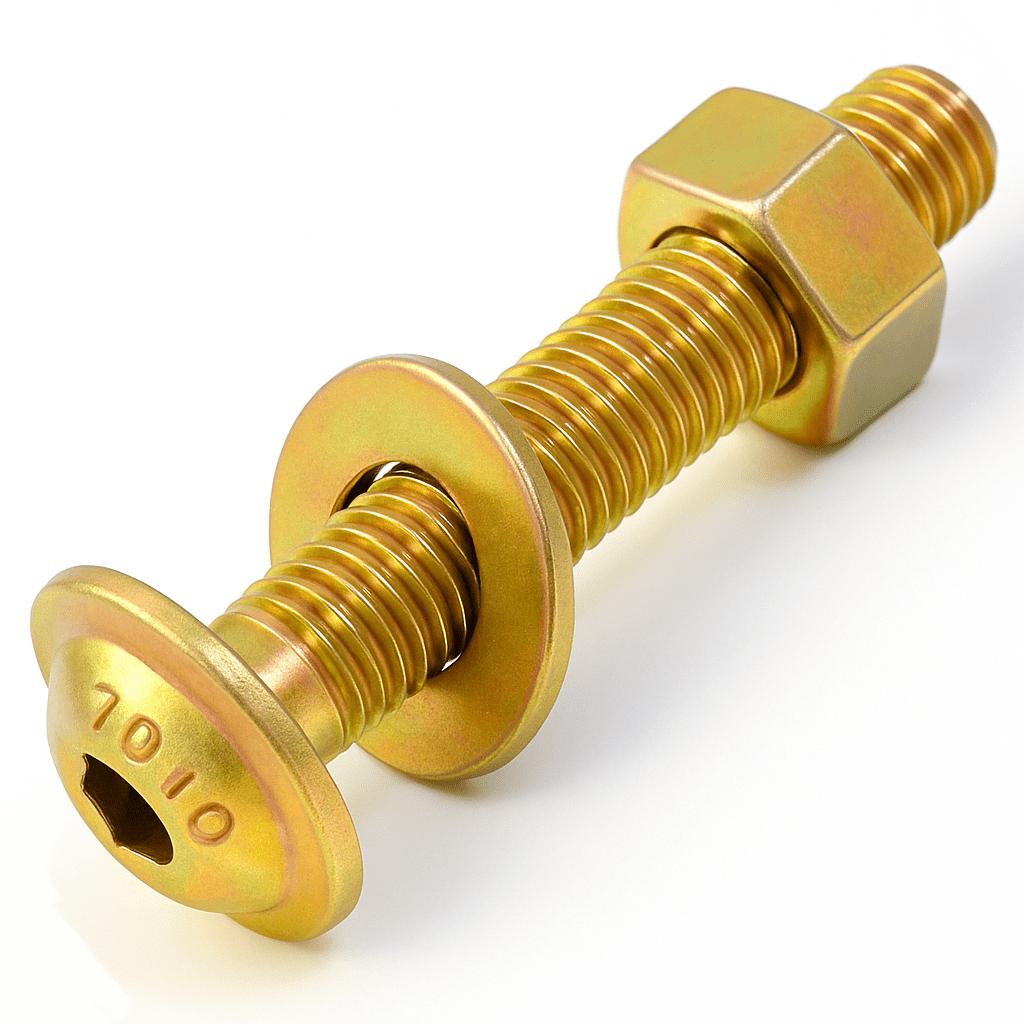 M12 x 50mm Flanged Socket Button Screws/Bolt, Nut & Washer (Assembled ...