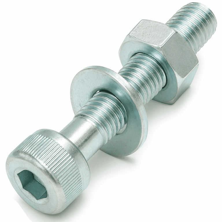 M20 x 200mm Socket Cap Screw, Nut & Washer (Assembled Bolt) High Tensile Grade 12.9 Bright Zinc ...