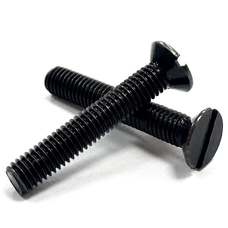 M6 x 20mm Slotted Countersunk Machine Screws – Black Passivated DIN 963 ...