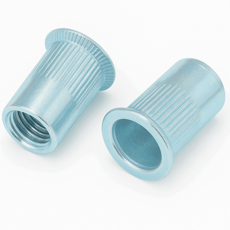 M6 x 17.0mm Steel Grooved Countersunk Head, Round Open End Rivet Nut ...